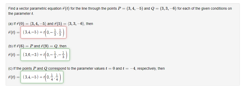 Solved Find a vector parametric equation r(t) for the line | Chegg.com