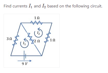 Solved Find currents I1 and I2 based on the following | Chegg.com
