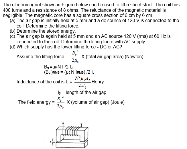 Solved The electromagnet shown in Figure below can be used | Chegg.com