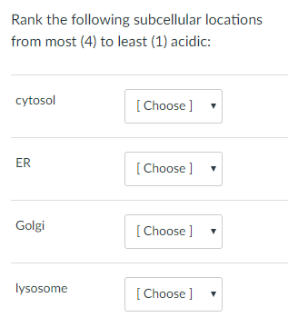 Solved Rank the following subcellular locations from most | Chegg.com