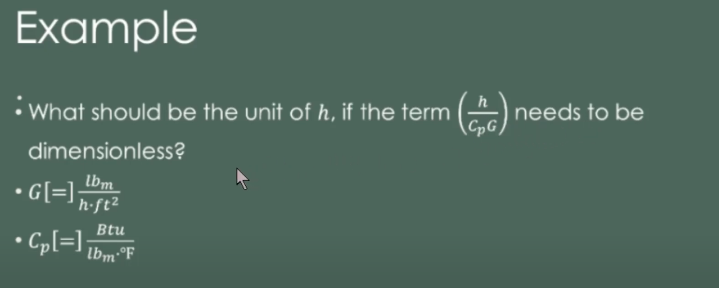 Solved Example What should be the unit of h, if the term | Chegg.com