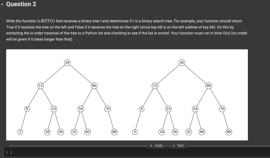 Solved Write The Function Isbstt That Receives A Binary 