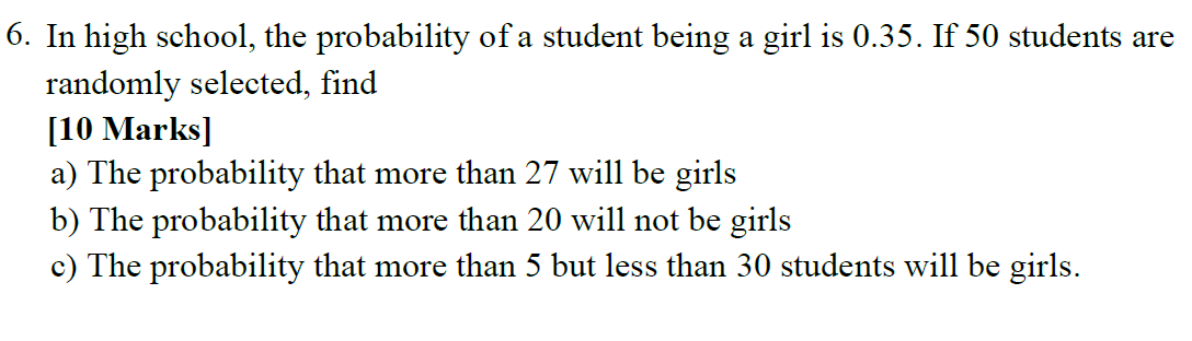 Solved In high school, the probability of a student being a | Chegg.com