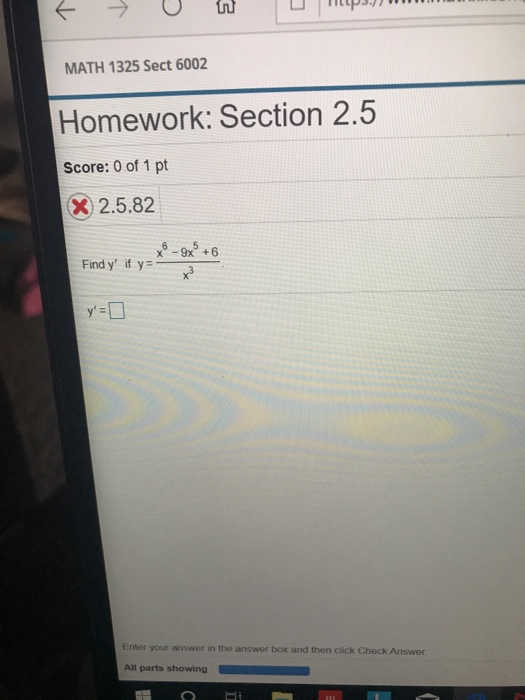 Solved MATH 1325 Sect 6002 Homework: Section 2.5 Score: 0 of | Chegg.com