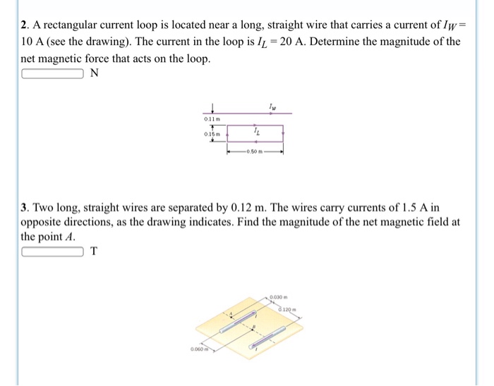Solved 2. A rectangular current loop is located near a long, | Chegg.com