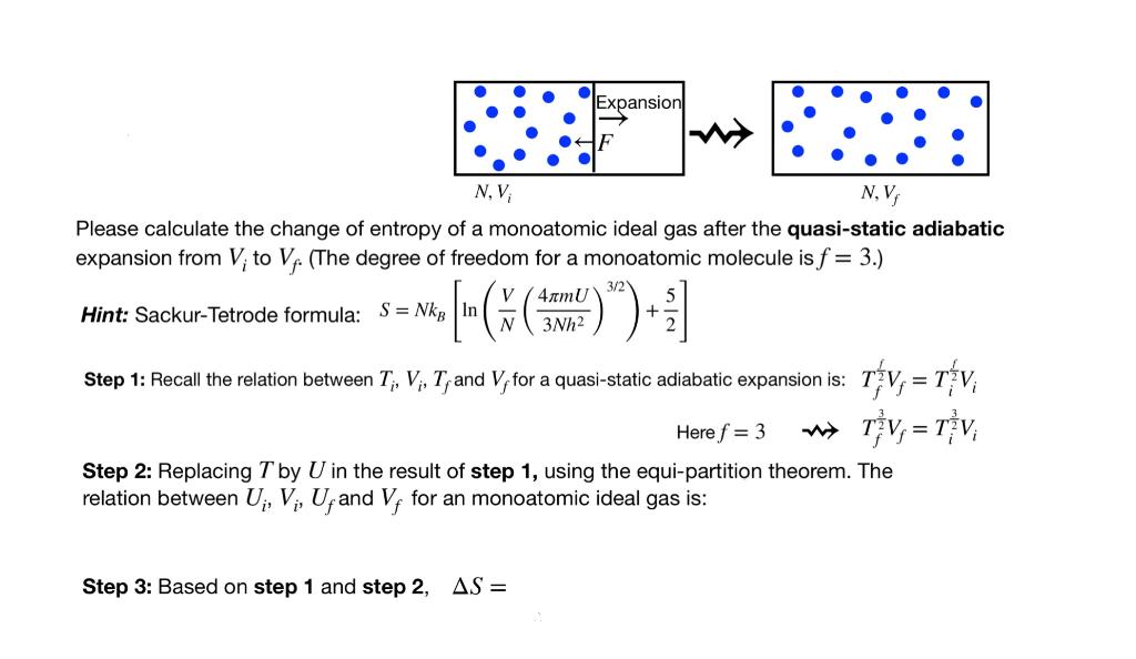 Solved Please calculate the change of entropy of a | Chegg.com