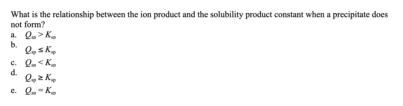 Solved What is the relationship between the ion product and | Chegg.com