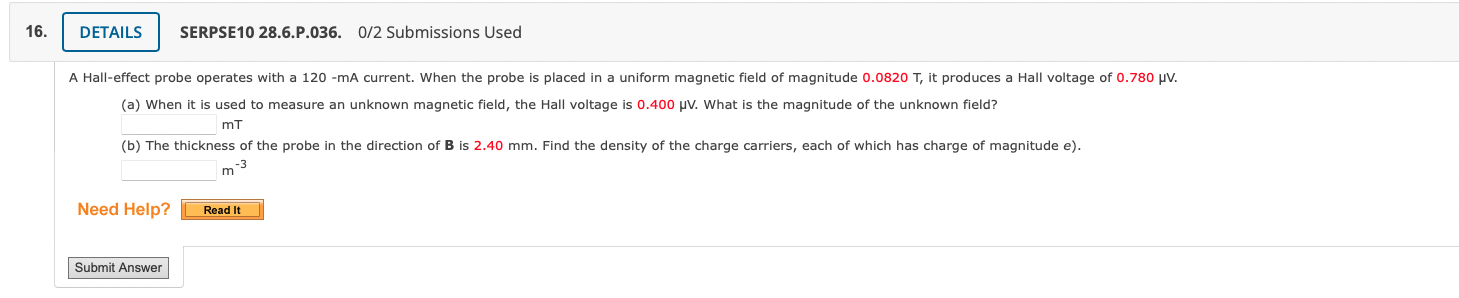 Solved A Hall Effect Probe Operates With A 120−ma Current 4528