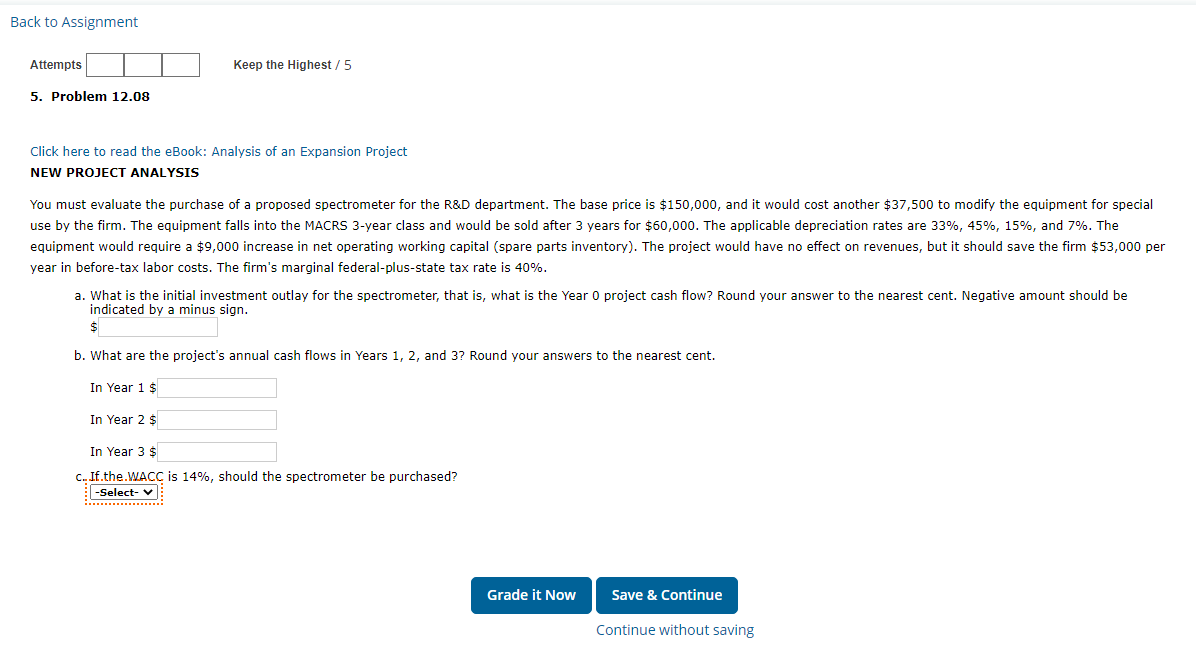 Solved Back to Assignment Attempts Keep the Highest / 5 5. | Chegg.com