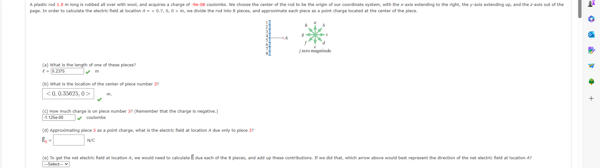 Solved (a) What is the lenath of one of these pieces? ℓ= m | Chegg.com