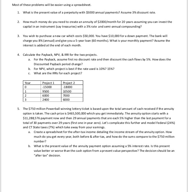 Solved Most of these problems will be easier using a | Chegg.com