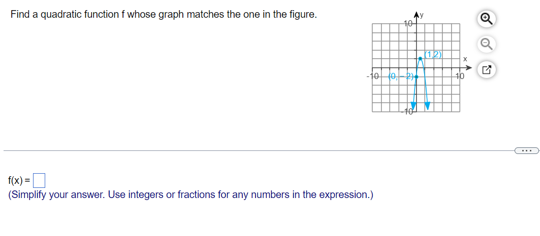 Solved Find A Quadratic Function F ﻿whose Graph Matches The