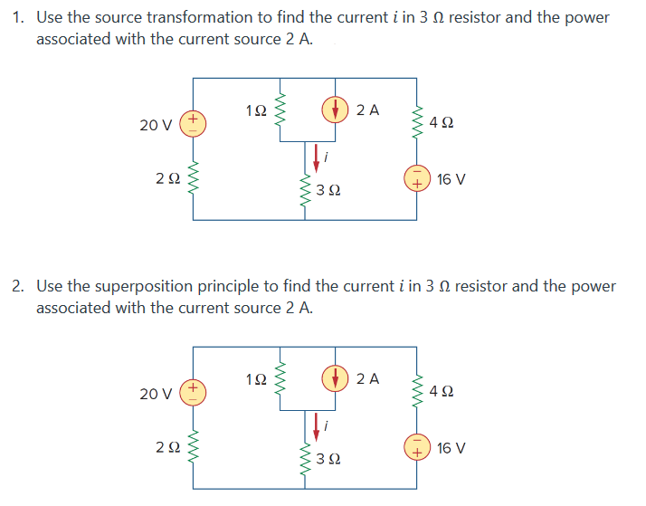 Solved 1. Use the source transformation to find the current | Chegg.com