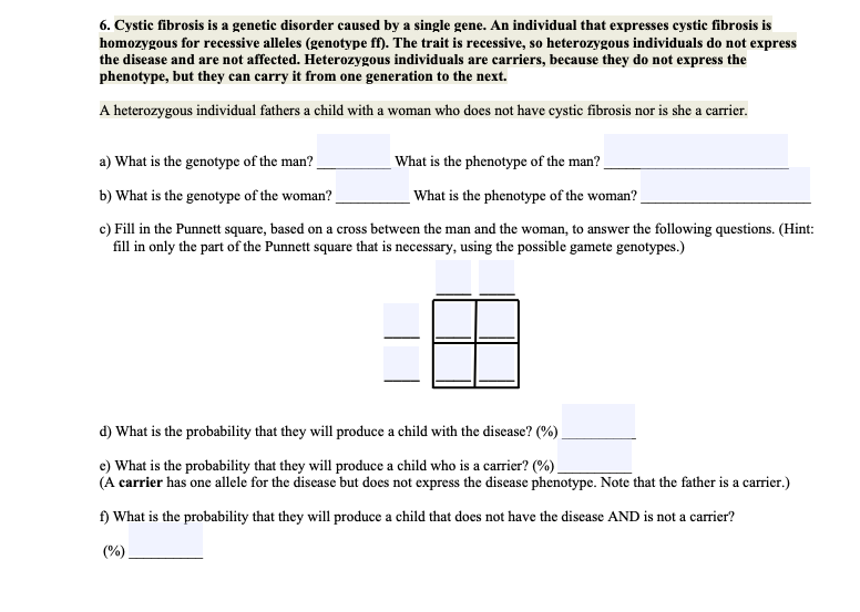 Solved 6. Cystic fibrosis is a genetic disorder caused by a | Chegg.com