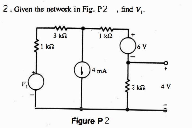 Solved Given the network in Fig. P2, ﻿find V1.Figure P2 | Chegg.com