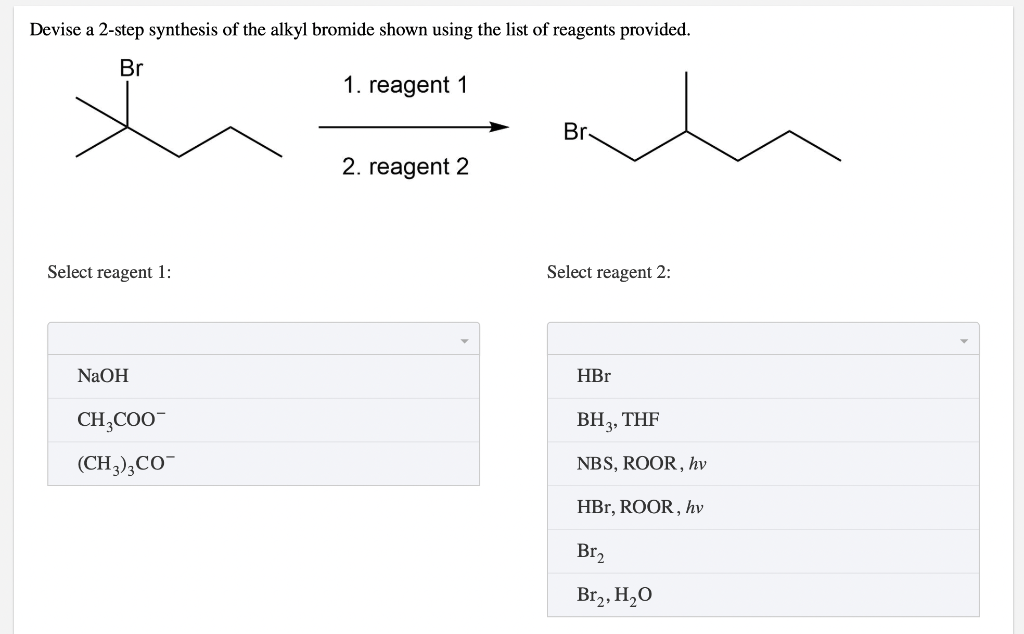 Solved Devise a 2-step synthesis of the alkyl bromide shown | Chegg.com