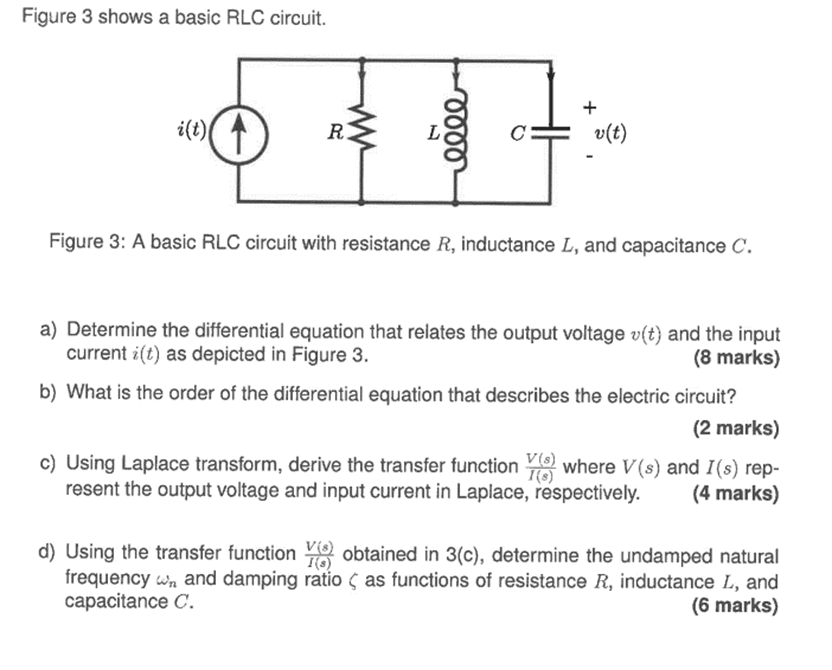 Solved Figure 3 ﻿shows a basic RLC circuit.Figure 3: A basic | Chegg.com