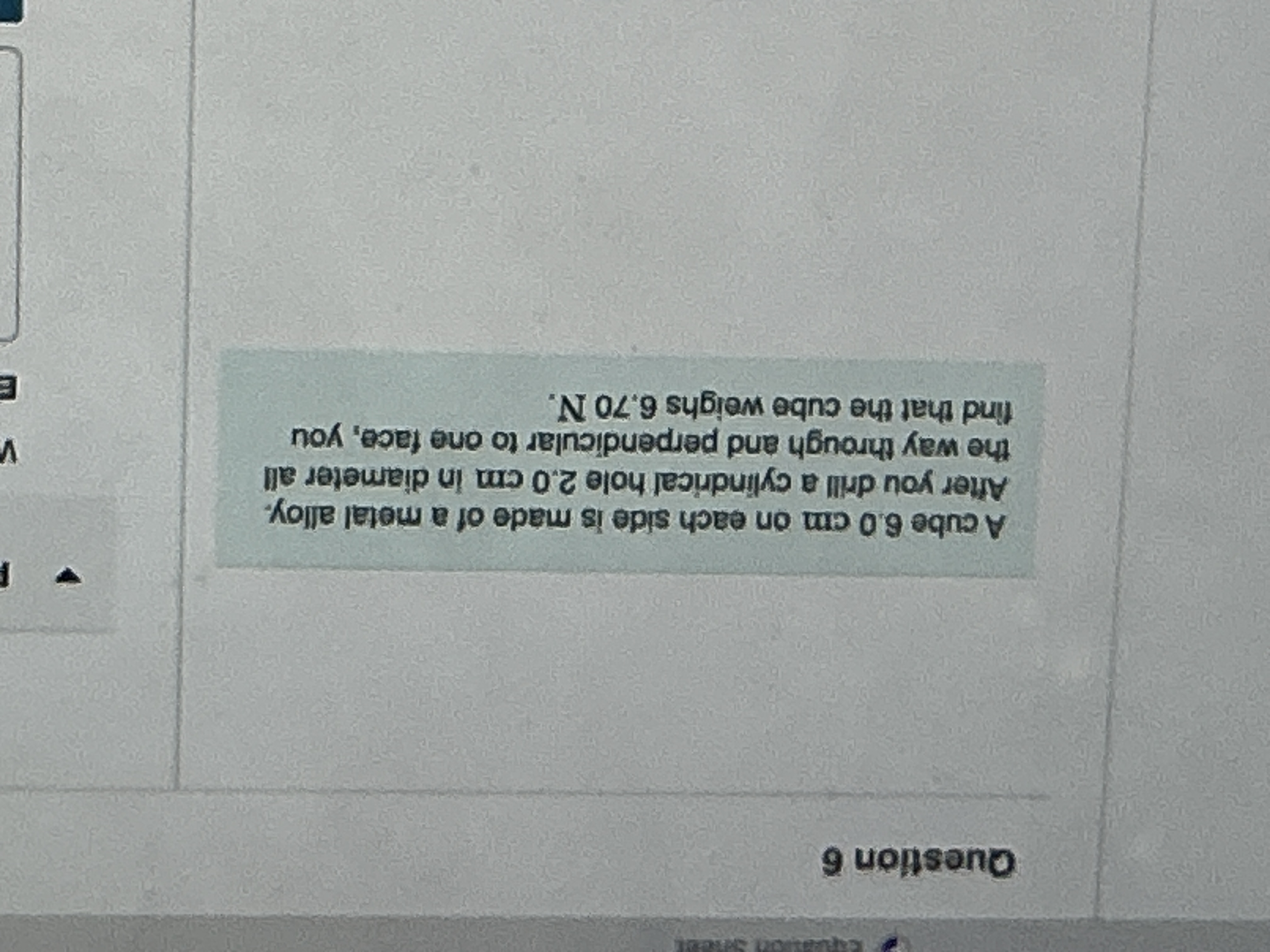 Solved A cube 6.0 ﻿cm on each side is made of a metal alloy. | Chegg.com