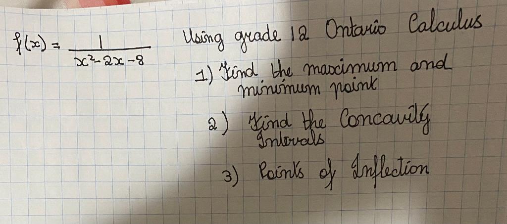 Solved a) Find the maximum and minimum points b)Find the | Chegg.com