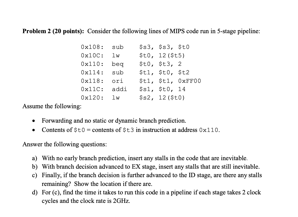 Problem 2 (20 points): Consider the following lines | Chegg.com