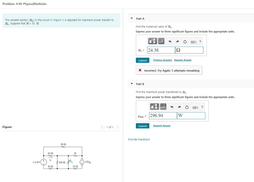 Solved Problem 4.90 PSpice]Multisim Part A The variable | Chegg.com
