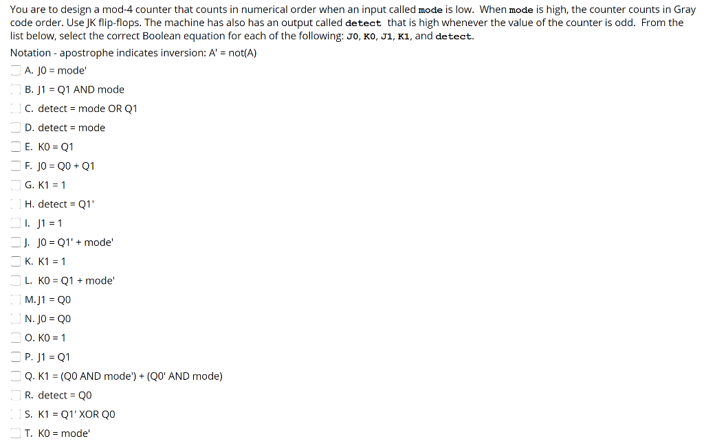 Solved You are to design a mod-4 counter that counts in | Chegg.com