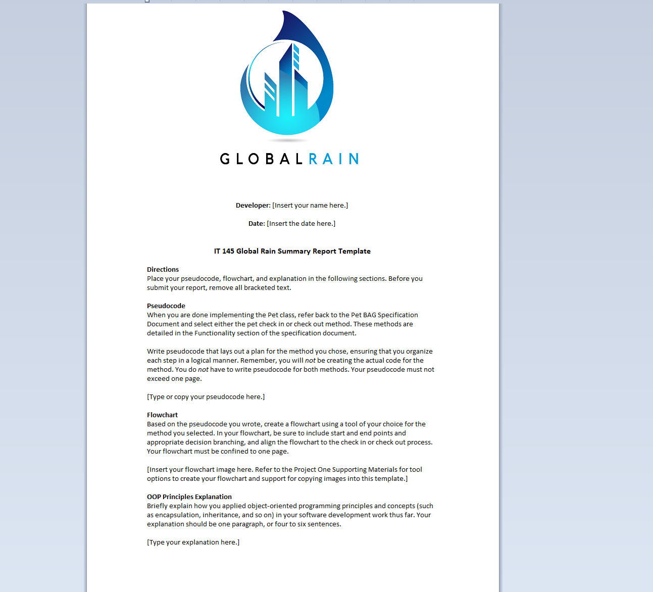 Solved You work for Global Rain, a software engineering | Chegg.com