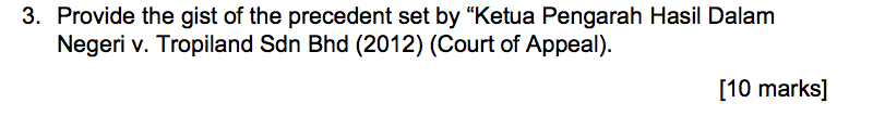 Solved 3. Provide the gist of the precedent set by "Ketua | Chegg.com
