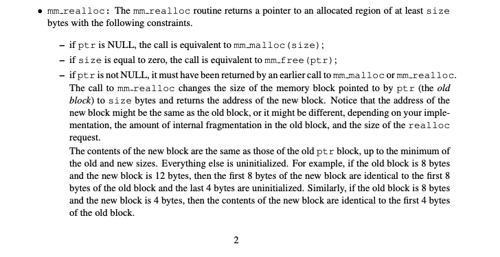 Your dynamic storage allocator will consist of the | Chegg.com