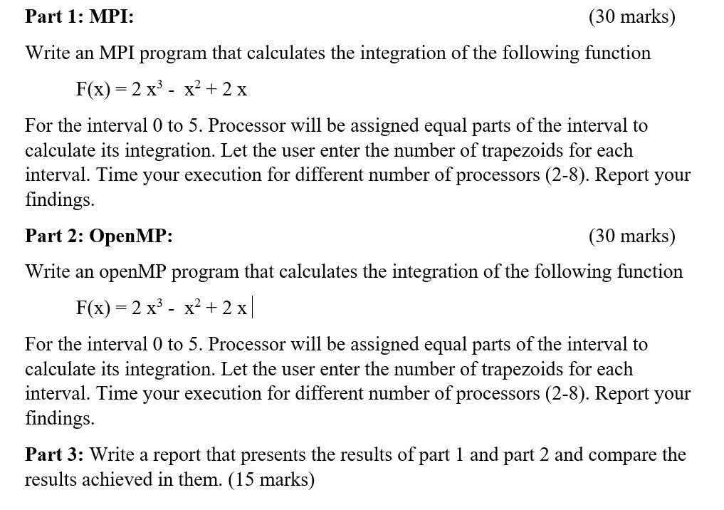 Solved Part 1 Mpi 30 Marks Write An Mpi Program That 3733