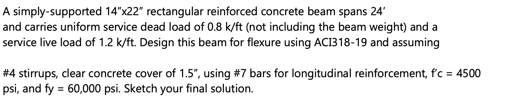 Solved A simply-supported 14′′x22′′ rectangular reinforced | Chegg.com
