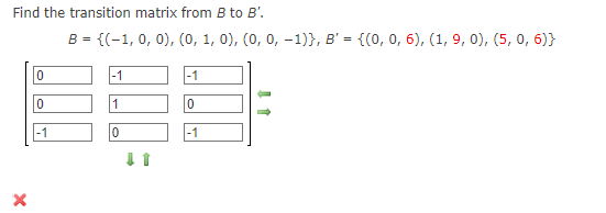 Solved Find the transition matrix from B ﻿to | Chegg.com