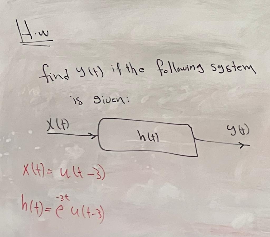 Solved find y(t) if the following system is given: | Chegg.com