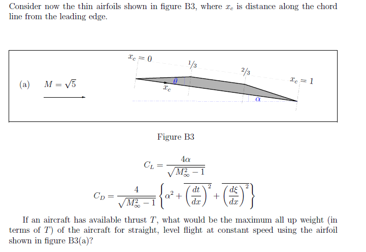 Consider now the thin airfoils shown in figure B3, | Chegg.com