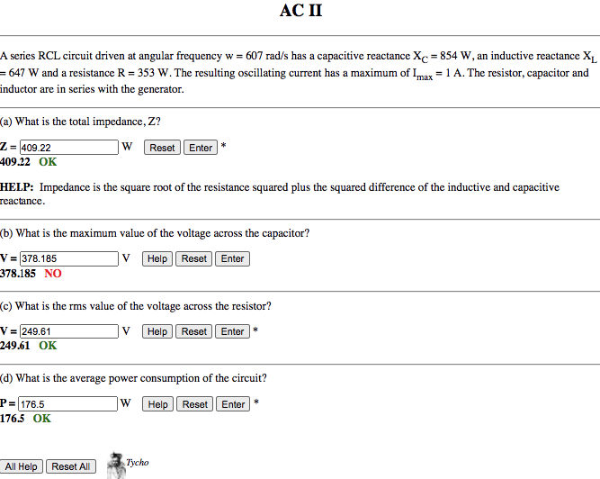 Solved AC II A series RCL circuit driven at angular | Chegg.com