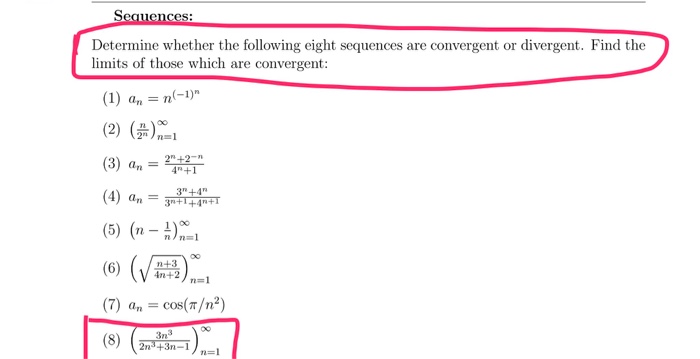 Solved Determine whether the following eight sequences are | Chegg.com