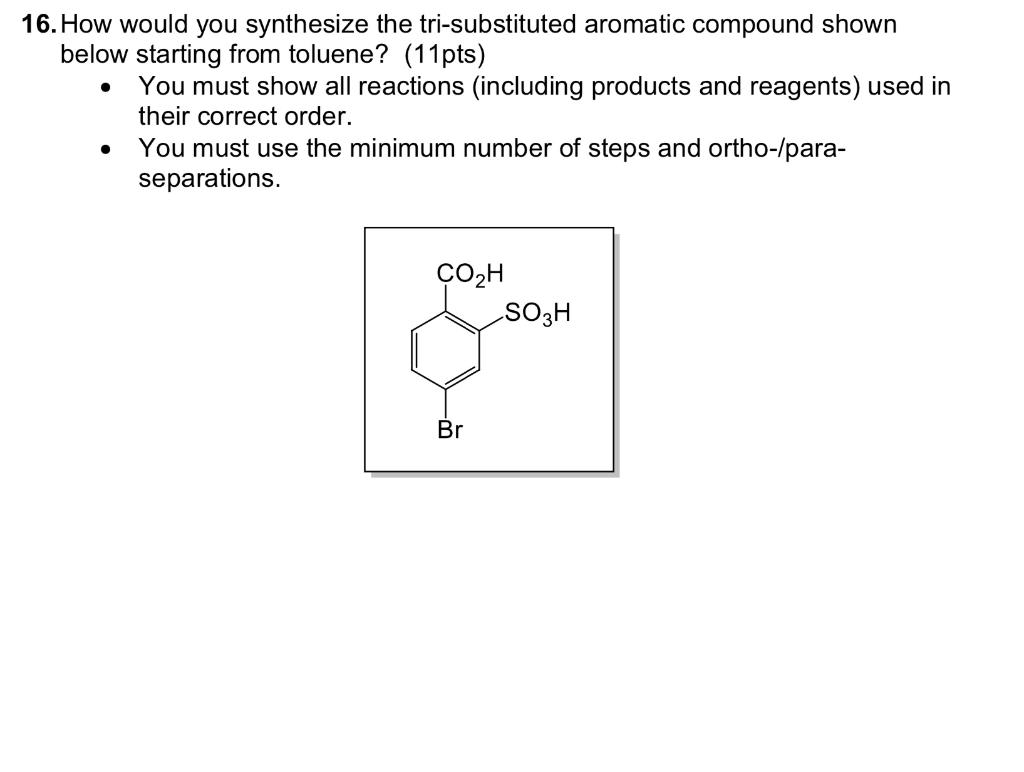 Solved 16. How would you synthesize the tri-substituted | Chegg.com