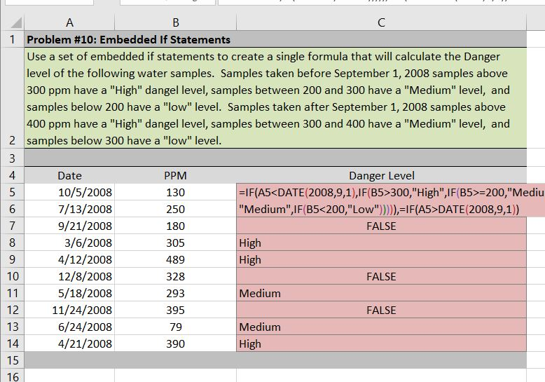 Solved А 1 Problem #10: Embedded If Statements Use a set of | Chegg.com