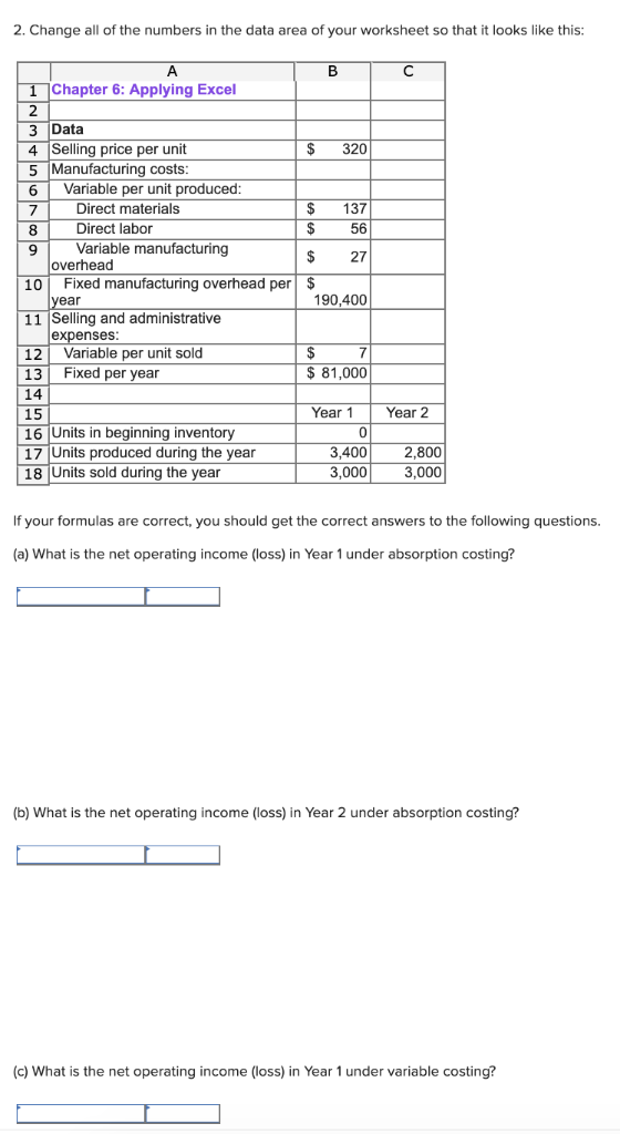 Solved or example, In cell 826 enter the formula "=B17. | Chegg.com