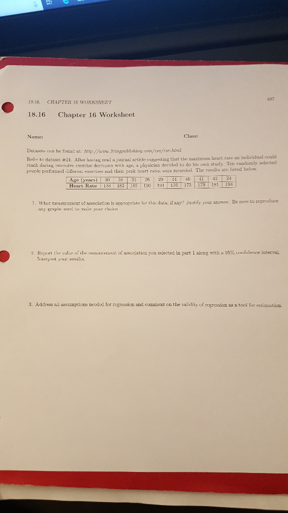 Solved 18.16 CHAPTER 16 WORKSHEET Chapter 16 Worksheet 18.16 | Chegg.com