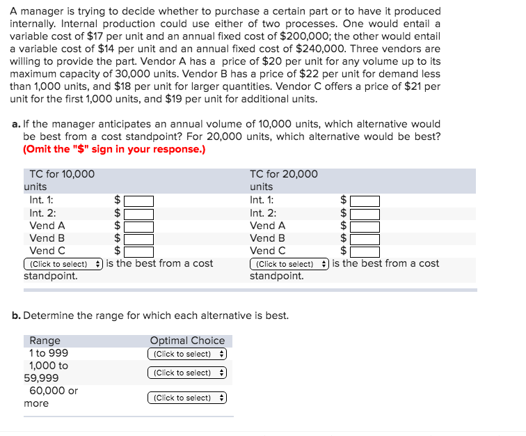Solved A manager is trying to decide whether to purchase a | Chegg.com