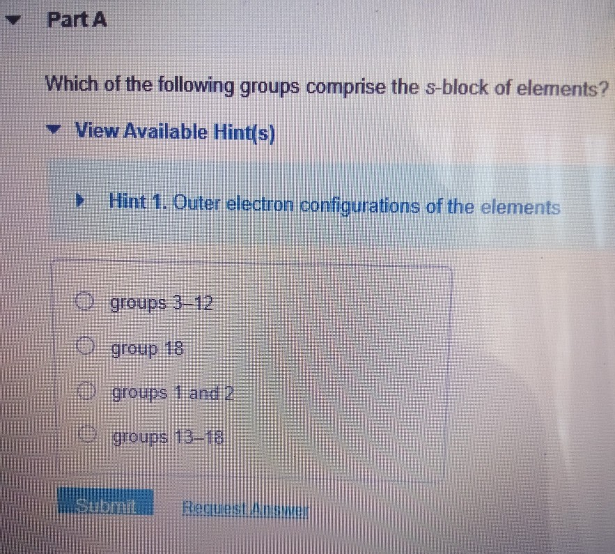 Solved Part A Which of the following groups comprise the | Chegg.com