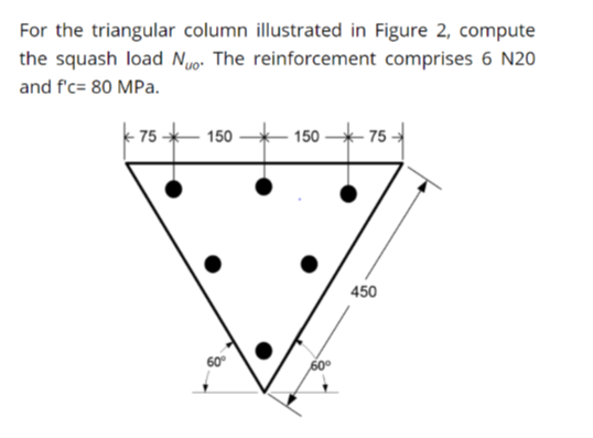 Solved For the triangular column illustrated in Figure 2, | Chegg.com