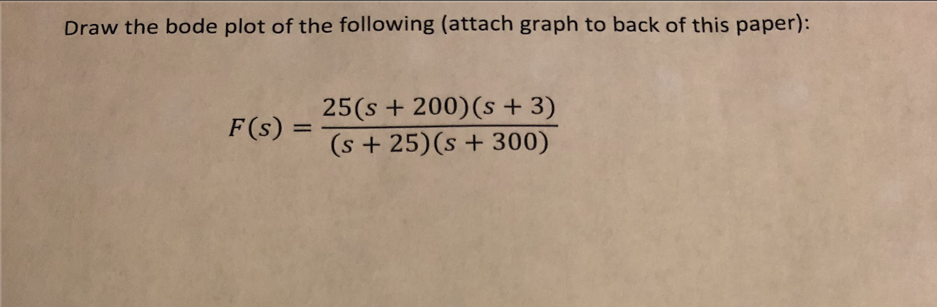 Solved Draw the bode plot of the following (attach graph to | Chegg.com