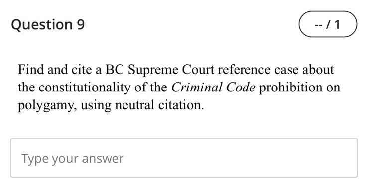 Find and cite a BC Supreme Court reference case about | Chegg.com