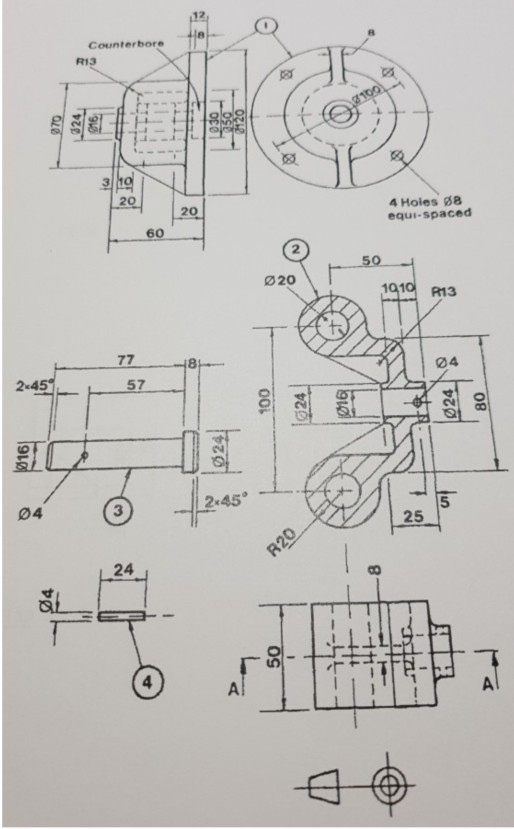 Solved QUESTION 1 Figure 1 shows the components of a swivel | Chegg.com
