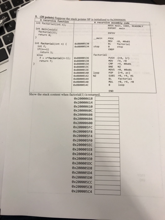 Solved A recursive function A recursive assembly code int | Chegg.com