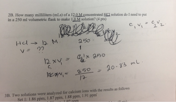 Solved How many milliliters (mLs) of a 12.0 M concentrated | Chegg.com