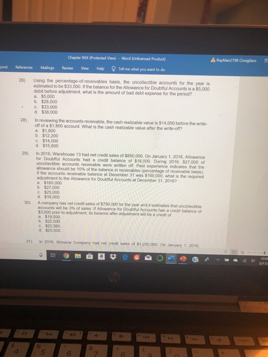 Solved Chapter 9XX (Protected View) Word (Unlicensed | Chegg.com