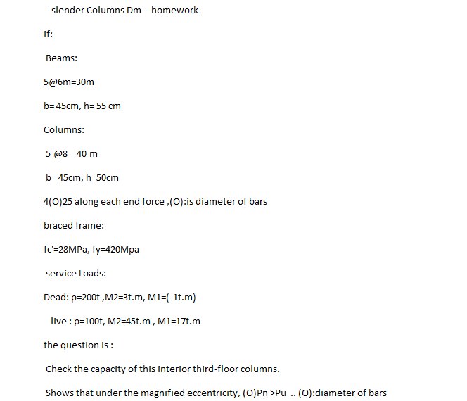 Solved slender Columns Dm - | Chegg.com